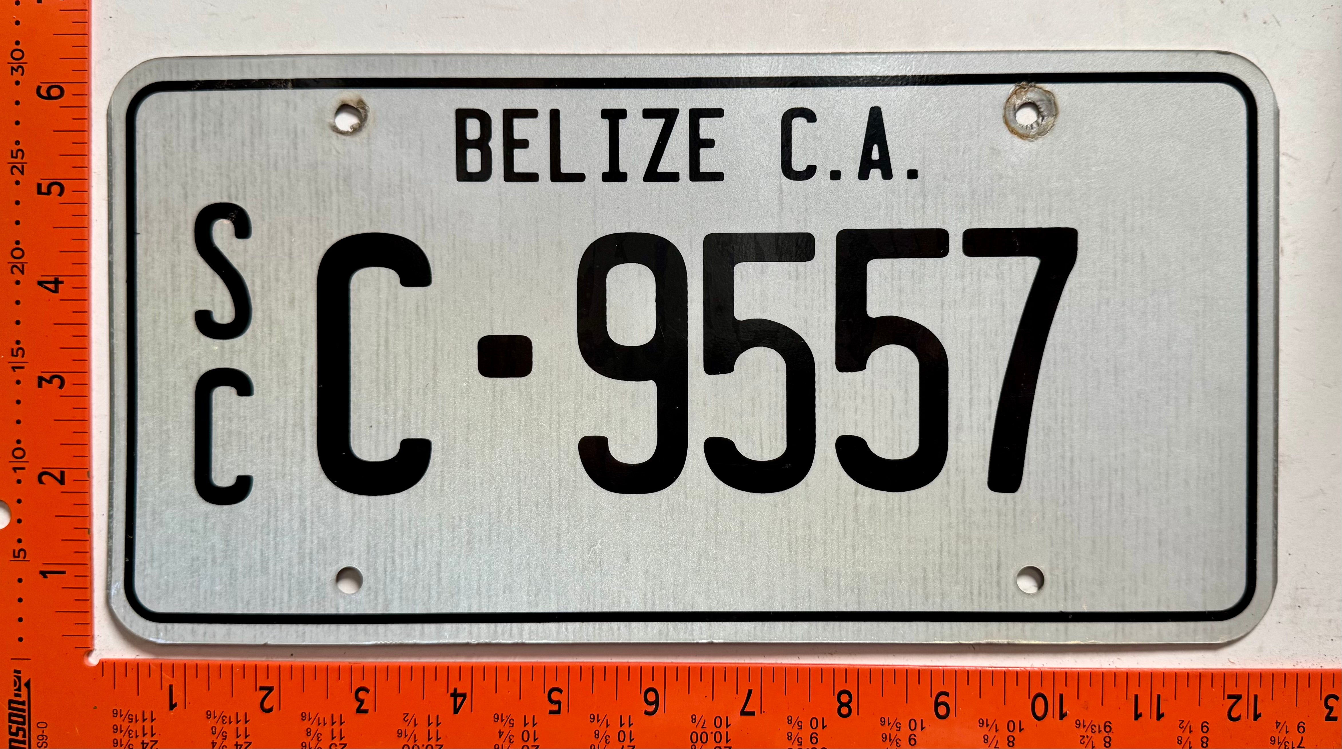 undated Belize #C-9557 Passenger License Plate – LicensePl8s.com