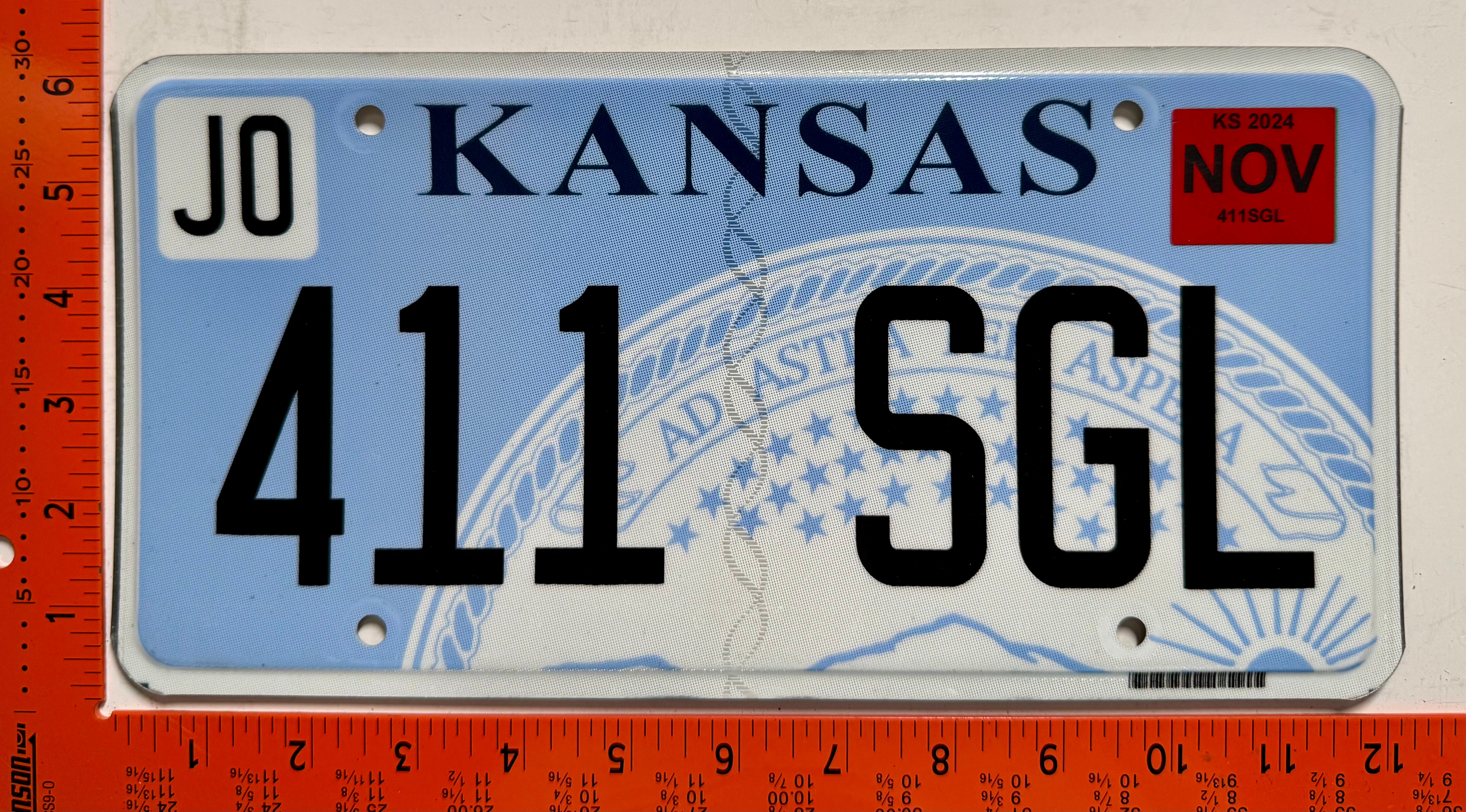 2024 Kansas #411 SGL Passenger License Plate – LicensePl8s.com