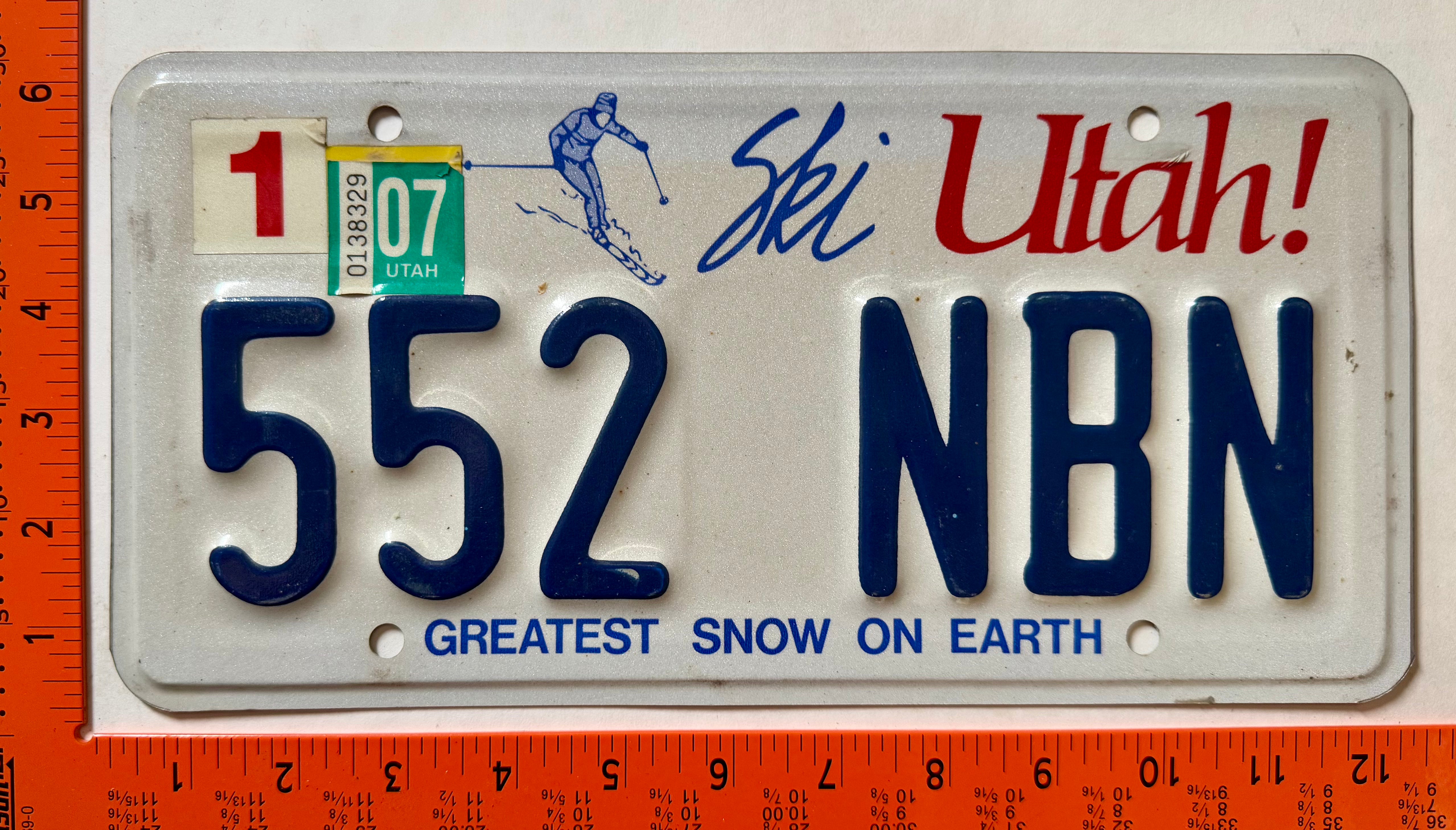 2007 Utah #552 NBN Passenger License Plate – LicensePl8s.com