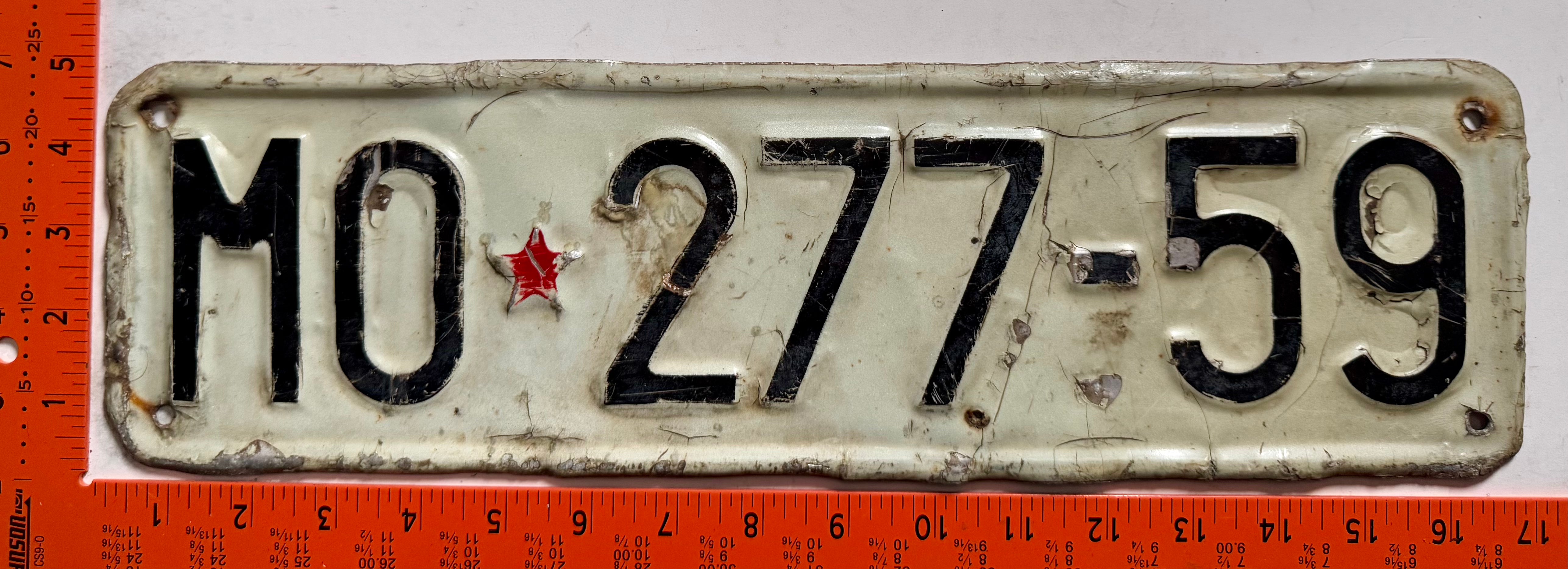 undated Yugoslavia #MO*277-59 License Plate – LicensePl8s.com